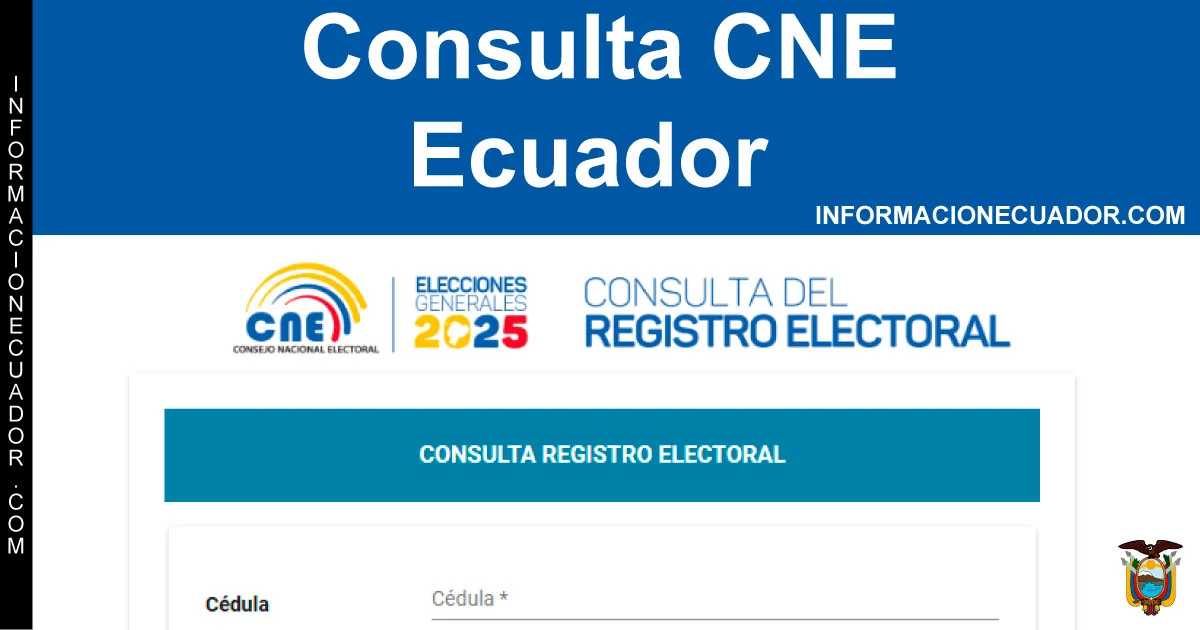 Consultar lugar de votación CNE Ecuador 2025