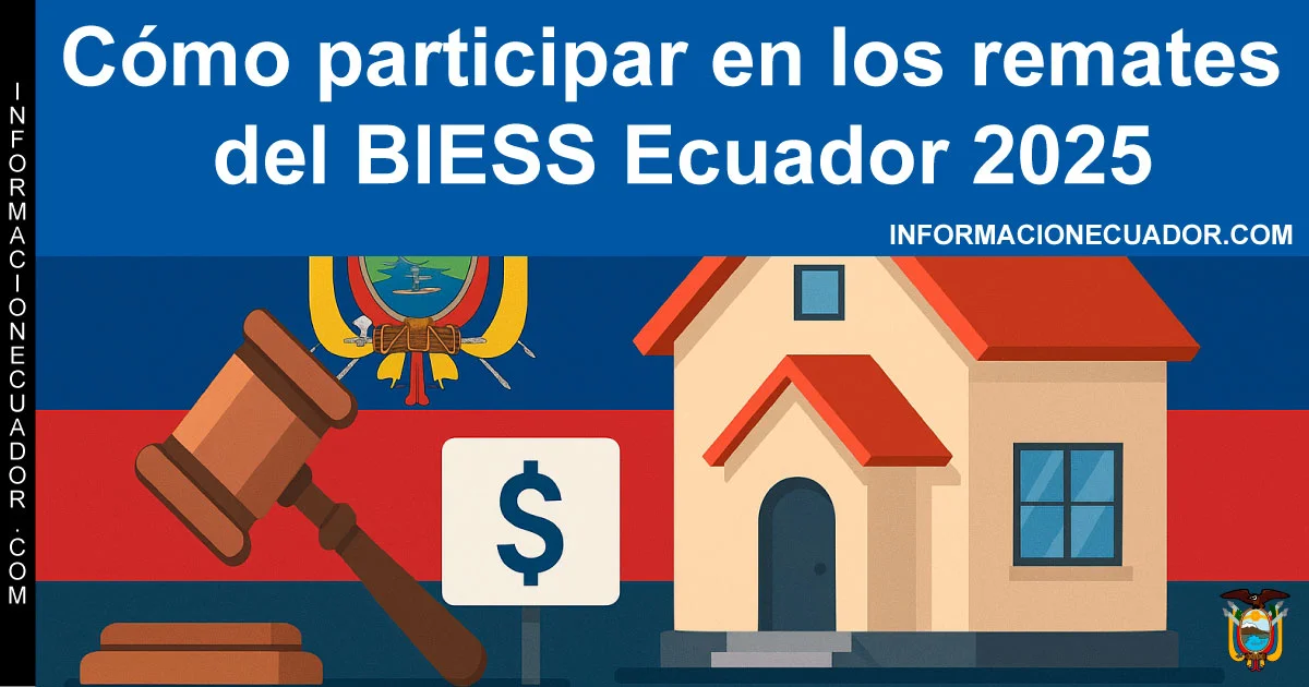 Cómo participar en los remates del BIESS Ecuador 2025