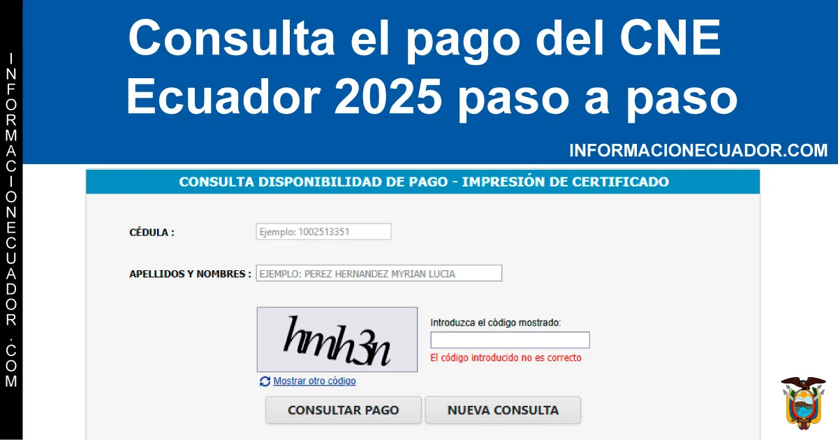 Consulta el pago del CNE Ecuador 2025 paso a paso