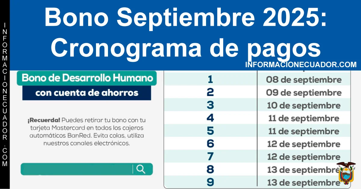 Bono Septiembre 2025: Cronograma de pagos
